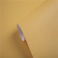 China Solid Color Sand Surface PVC 3D Wallpaper for Hotel Interior Decoration Orange 0.18mm-0.21mm Thickness for sale