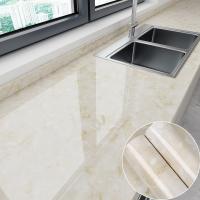 China Glossy 120cm Wide Grey Marble Effect Wallpaper Stickers For Kitchen Wall for sale