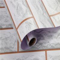 China Home Decoration Essential Stripes Plaid Pattern Waterproof 3D Brick PVC Wallpaper for sale