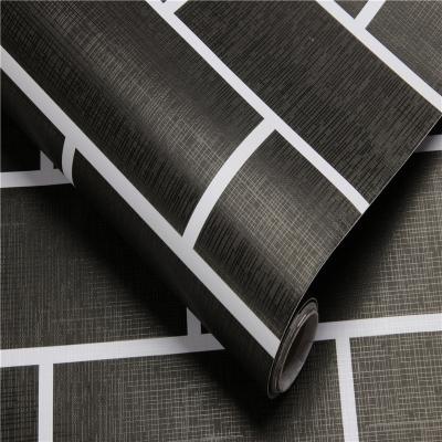 China Home Decoration 3D Brick PVC Wallpaper Back with Glue Rolls Floral Design Waterproof for sale