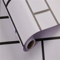 China Apartment Decoration 0.45m*10m Waterproof 3D Brick PVC Wallpaper Back with Glue Rolls for sale