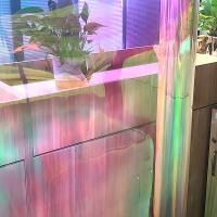 China Visible and Colorful Function Self Adhesive Glass Film for Shining Transparent Rainbow Effect Stickers in Office Supermarket for sale