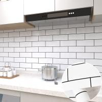 China Self Adhesive White Brick Peel and Stick Mosaic Kitchen Backsplash Sticker Roll Size 0.60 M width *100M length for sale