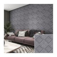China Geometric 3D PE Foam Wallpaper Green Waterproof Self Adhesive 3D Foam Wall Stickers for sale