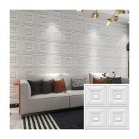 China Geometric 3D PE Foam Wallpaper Green Waterproof Self Adhesive 3D Foam Wall Stickers for sale