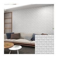 China Geometric 3D PE Foam Wallpaper Green Waterproof Self Adhesive 3D Foam Wall Stickers for sale