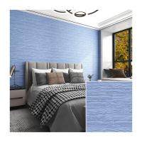 China Geometric 3D PE Foam Wallpaper Green Waterproof Self Adhesive 3D Foam Wall Stickers for sale