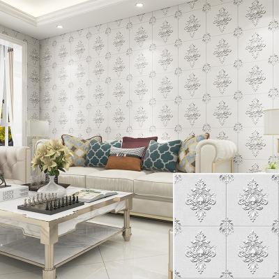 China White PE Foam Sheet Wall Stickers 5mm 3D Foam Wallpaper Waterproof for sale