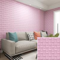 China Pink Color Home Decoration Wallpaper Wall Stickers 3D Design Removable for sale