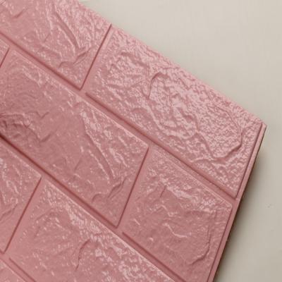 China 70cm * 77cm Self Adhesive Brick Wallpaper Waterproof Moistureproof 3D Wall Panels Decor Peel And Stick for sale