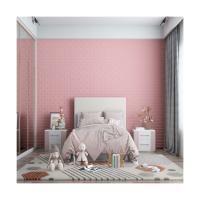 China Girls Room Pink Wall Paper 3D Wallpaper Sticker with Adhesive and Mould-Proof Function for sale