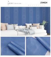 China Interior Blue Embossed Wallpaper Self Adhesive Wallpaper Waterproof Decoration for sale