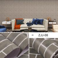 China Apartment Decoration 0.45m*10m Waterproof 3D Brick PVC Wallpaper Back with Glue Rolls for sale