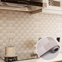 China Vinyl Wallpapers Kitchen Brick PVC Wallpaper Bedroom Wall paper Oil proof 3D Wall Sticker for sale