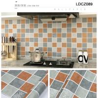 China Mosaic Design Self Adhesive Wallpaper for Bathroom Tiles Waterproof Wall Stickers 3D for sale