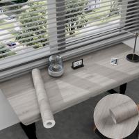 China Wood Grain PVC Self-Adhesive Wallpaper Waterproof Modern Brown for sale