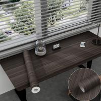 China Self-Adhesive PVC Wood Grain Wallpaper Waterproof Brown for sale