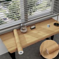 China Self-Adhesive PVC Wood Grain Wallpaper Waterproof Brown for sale