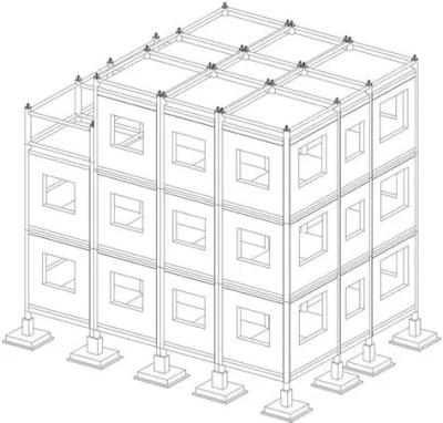 China Fixed Modular Steel Structure Office Building Metal Frame Commercial Buildings Wind Resistant for sale