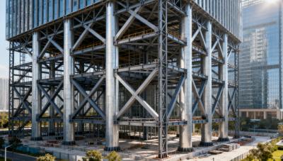 China Q460 Q690 High Strength Steel Bracing Frame For High Rise And Super Tall Buildings for sale