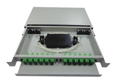 China 24 SC 19inch Fiber Optic Termination Box 1U Sliding Panel for sale