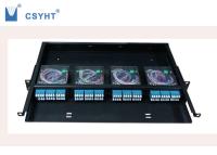China Black MPO 19 Fiber Optic Patch Panel High Capacity With 4pcs MPO Cassette for sale