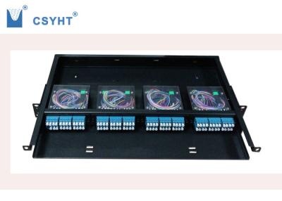 China Black MPO 19 Fiber Optic Patch Panel High Capacity With 4pcs MPO Cassette for sale