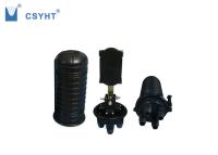 China ABS Plastic Fiber Optic Closure , Black Fiber Dome Closure 4 Round Cable Port for sale