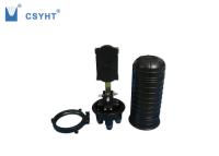 China ABS Plastic Fiber Optic Closure , Black Fiber Dome Closure 4 Round Cable Port for sale