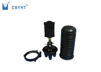 China ABS Plastic Fiber Optic Closure , Black Fiber Dome Closure 4 Round Cable Port for sale