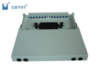 China Drawer Type 12 Port Fiber Optic Patch Panel 19 Inch 1U Height With Splice Cassette for sale