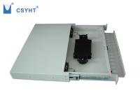 China Drawer Type 12 Port Fiber Optic Patch Panel 19 Inch 1U Height With Splice Cassette for sale
