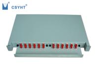 China 24 core 19inch 1U fiber optic patch panel load SC , FC , LC , ST simplex adapter for sale