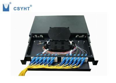China 24FO ODF rack mounted fiber optic patch panel 19inch 1U height for sale