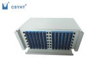 China 144 Port Metal Fiber Optic Patch Panel 19 Inch Slidable Type White / Black Color Painting for sale