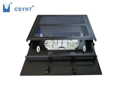 China Drawer Type Fiber Optic LC Patch Panel 24 Port FTB With Transparent Cover for sale