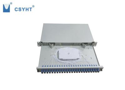 China Slidable Type Fiber Optic Cable Patch Panel 1U Height Electrostatic Power Painting for sale