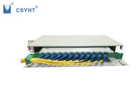 China 12 port 19inch rack mounted fiber optic patch panel with 1 splice tray for sale