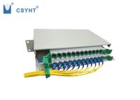 China 24 port 19inch rack mounted fiber optic patch panel with 2 splice tray for sale