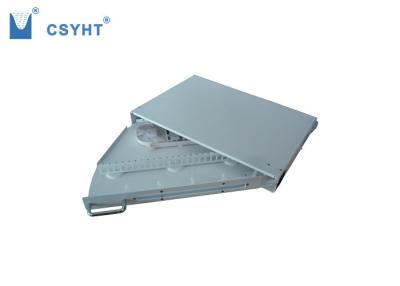 China Rotary Patch Panel Fiber Optic 24 Port 19 Inch Standard Size 1U Rack Mounted Type for sale