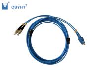 China Blue Armored Fiber Optic Patch Cable Single Mode Jumper Simplex G652D G657A for sale