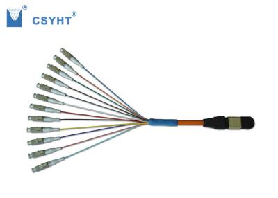 China MPO Fiber Optic Patch Cord , 12 Cores Single Mode / Multimode Fiber Patch Cable for sale