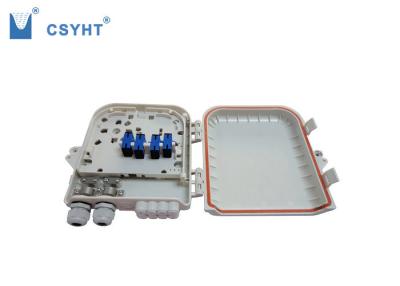 China 8 port outdoor FTTH box 2 cable in 8 drop cable out load PLC splitter for sale