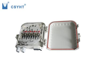 China 8 port outdoor FTTH box 2 cable in 8 drop cable out load PLC 1 x 8 splitter for sale