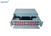 China 2U Height Fiber Optic Patch Panel Sliding 19 Inch ODF 48 Port With SC FC ST LC Adapter for sale
