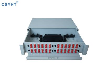 China 2U Height Fiber Optic Patch Panel Sliding 19 Inch ODF 48 Port With SC FC ST LC Adapter for sale