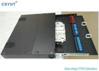 China Rack Mount Fiber Optic Distribution Box 24 Fibers Sliding Out 19 Inch 1U Drawer for sale
