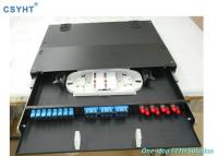 China Rack Mount Fiber Optic Distribution Box 24 Fibers Sliding Out 19 Inch 1U Drawer for sale