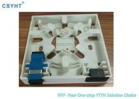 China 2 Ports FTTH Fiber Optic Terminal Box SC SC Face Plate ABS / PP Material White Color for sale