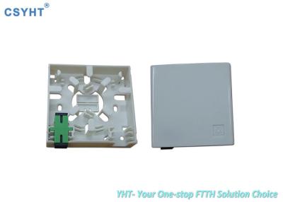 China 2 Ports FTTH Fiber Optic Terminal Box SC SC Face Plate ABS / PP Material White Color for sale